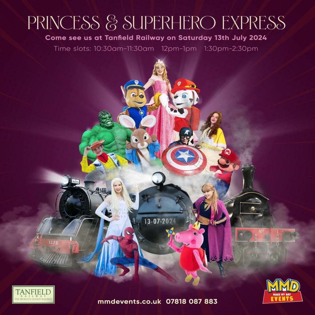 Princess and Superhero Express at Tanfield Railway – MMD Events